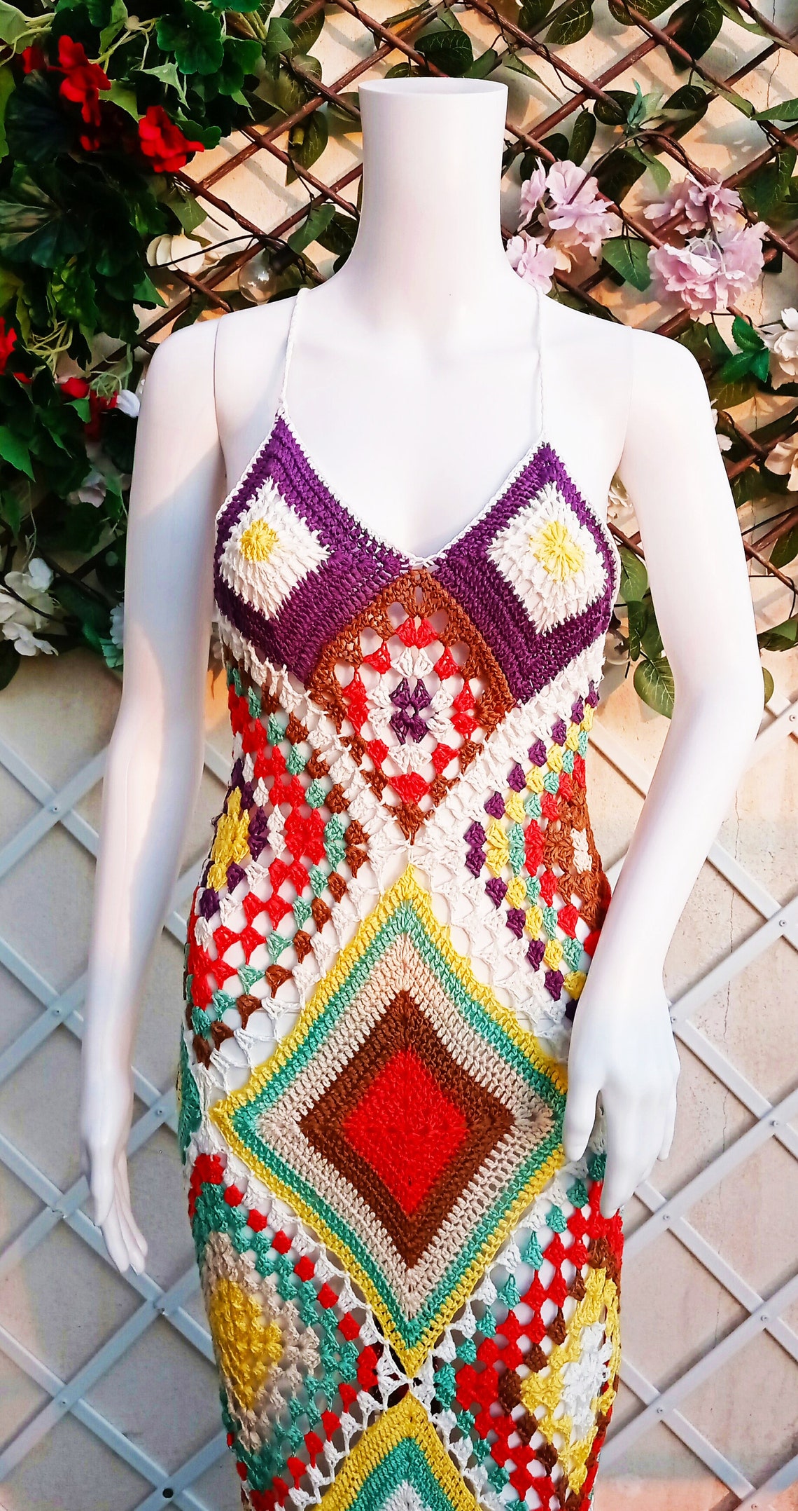 Boho Dress Crochet Dress Boho Maxi Dress Crochet Hippie - Etsy
