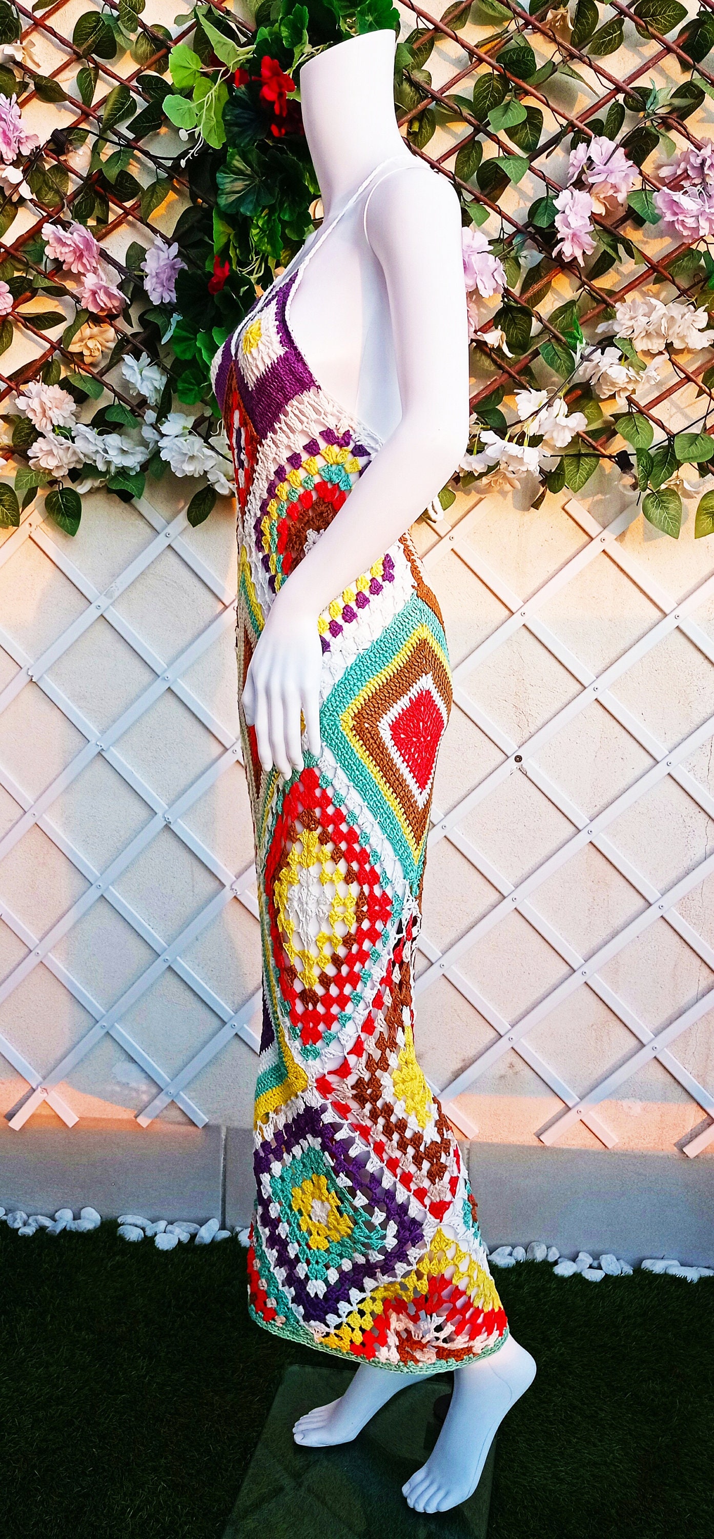 Boho Dress Crochet Dress Boho Maxi Dress Crochet Hippie - Etsy