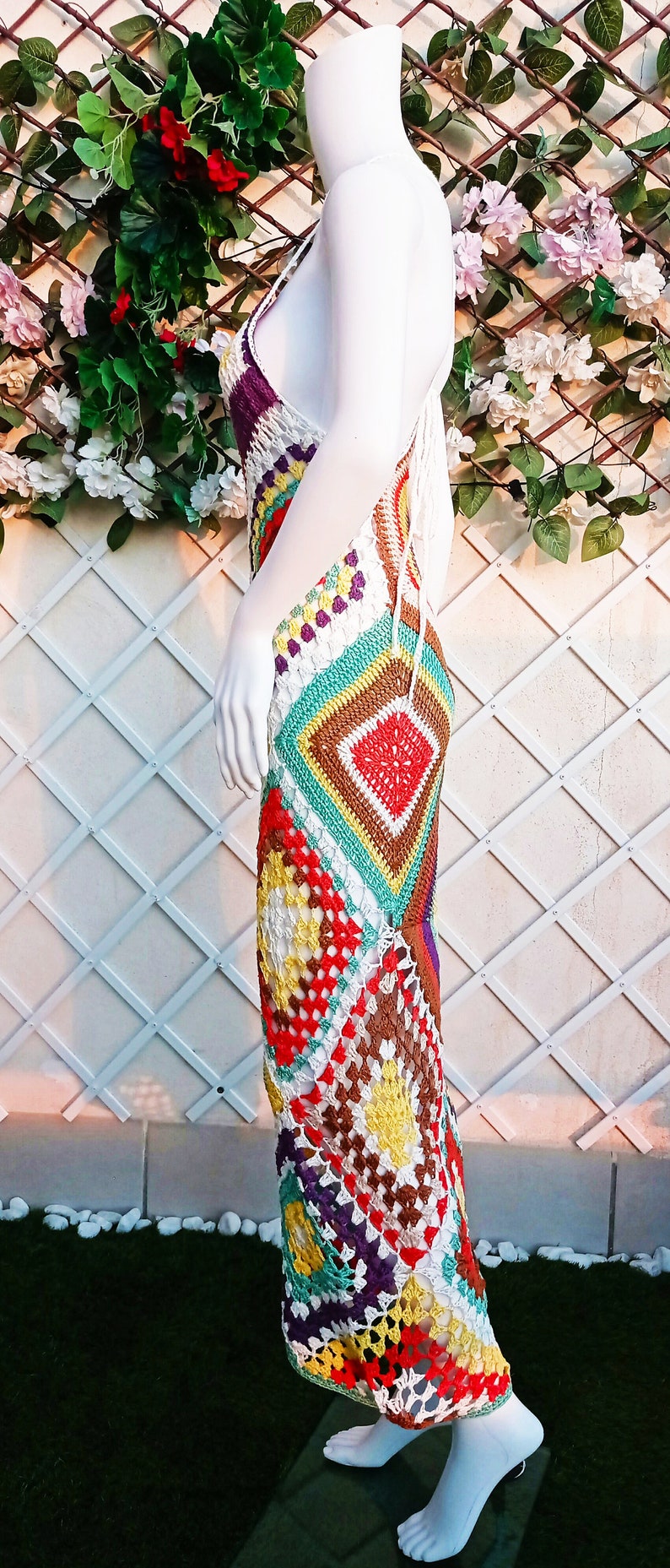 Boho Dress Crochet Dress Boho Maxi Dress Crochet Hippie - Etsy