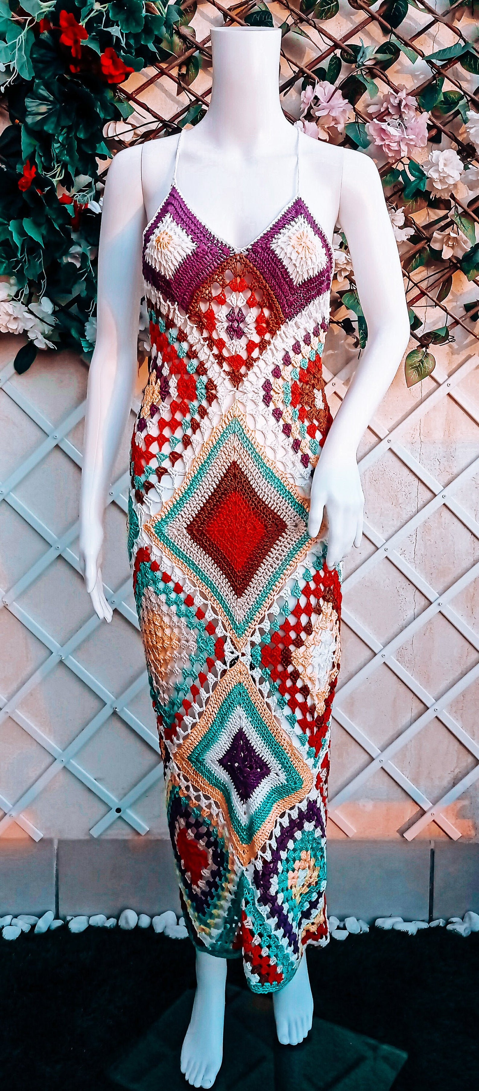 Boho Dress Crochet Dress Boho Maxi Dress Crochet Hippie - Etsy