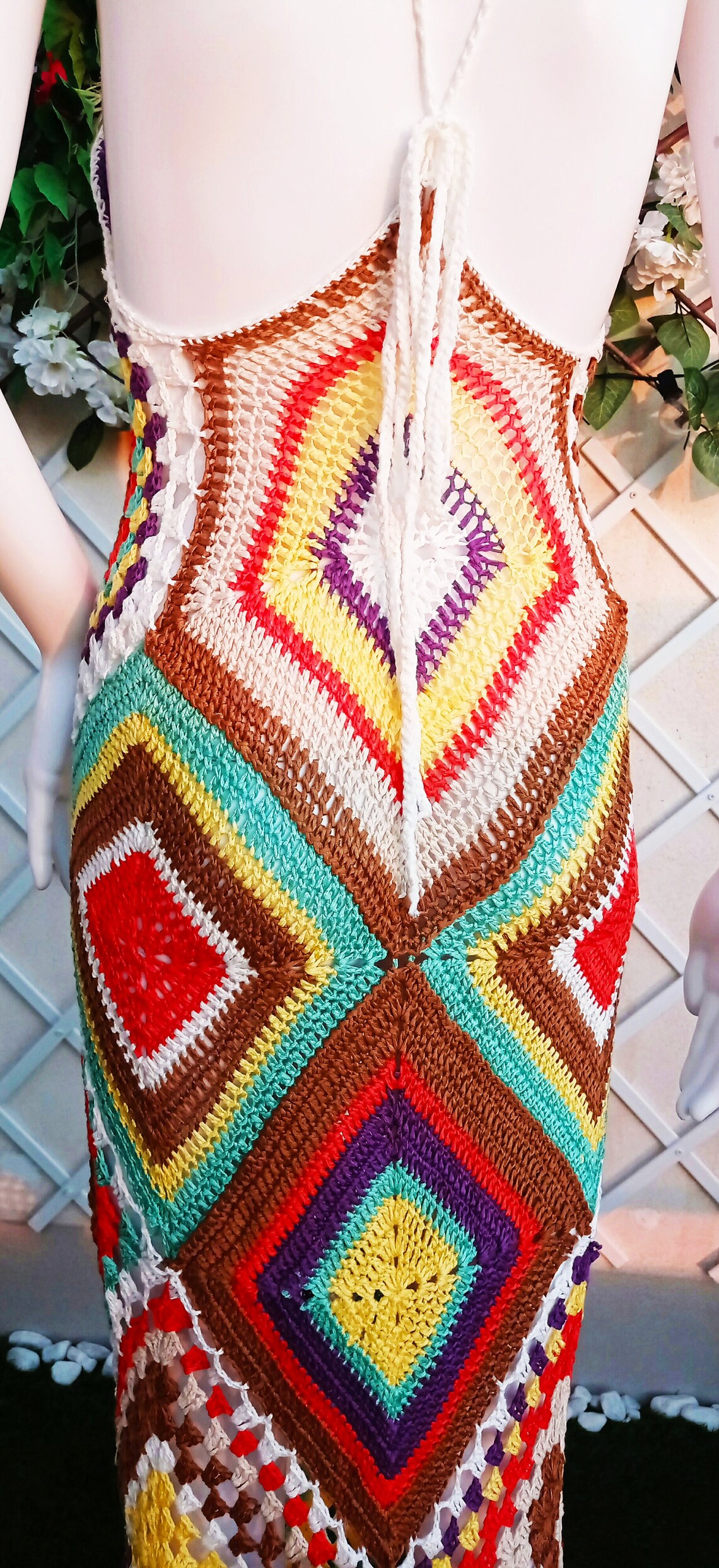 Boho Dress Crochet Dress Boho Maxi Dress Crochet Hippie - Etsy