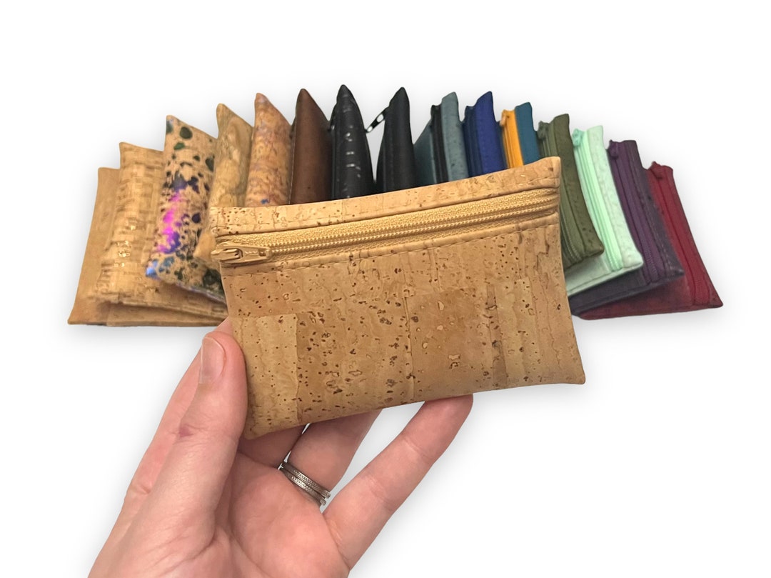 Mini Zipper Cork Wallet - Etsy