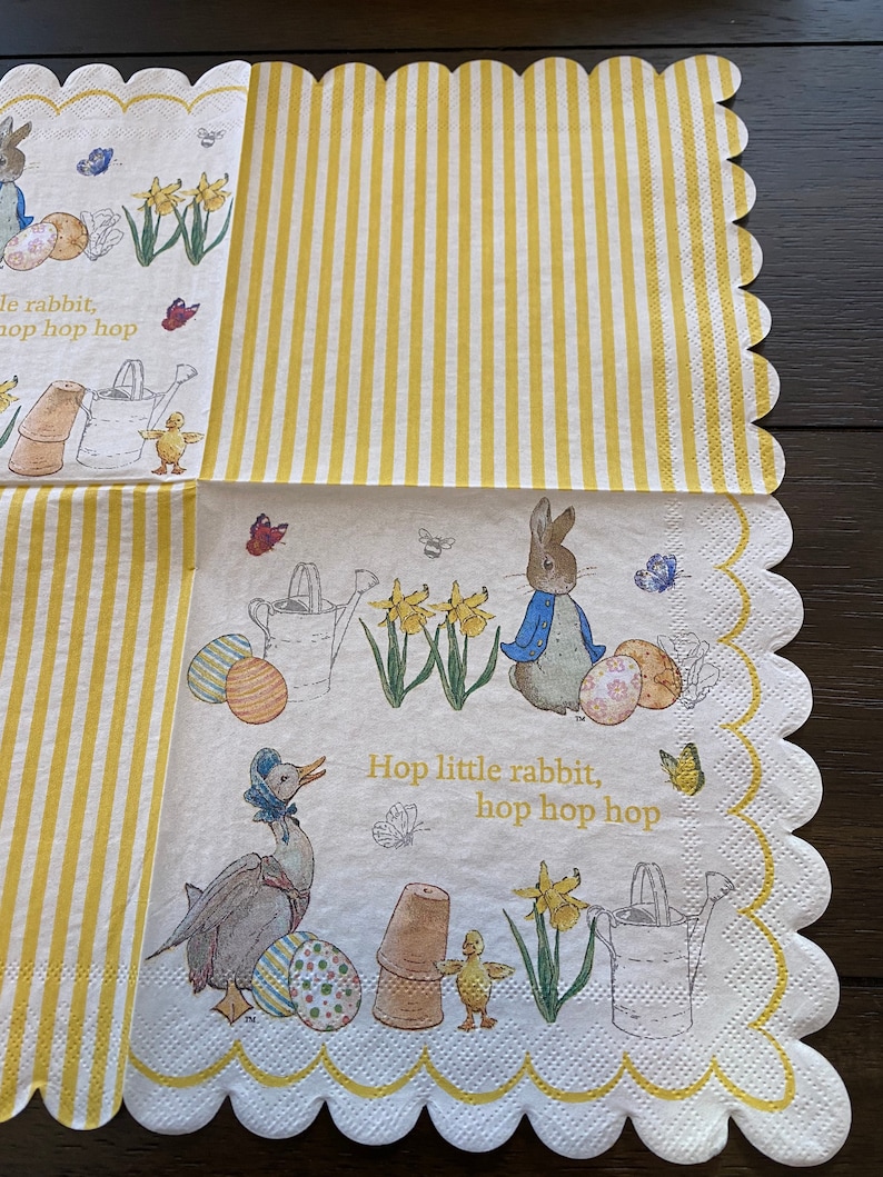 Peter Rabbit Beatrix Potter Set of 4 Decoupage Paper Napkins - Etsy