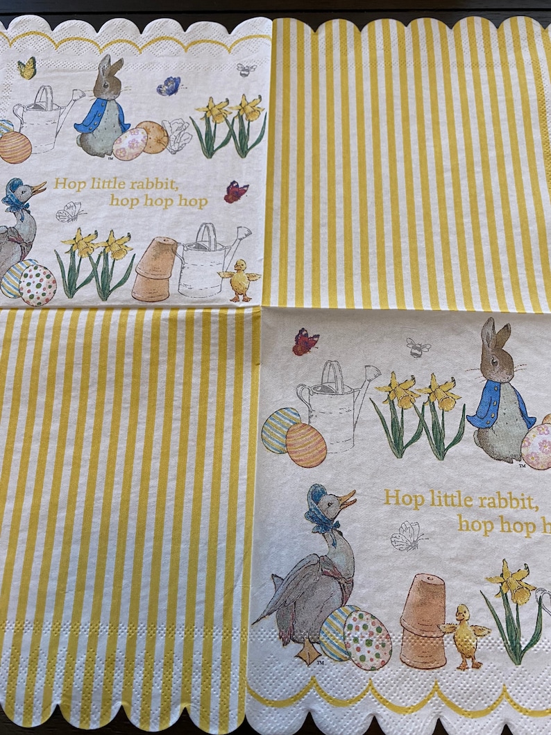 Peter Rabbit Beatrix Potter Set of 4 Decoupage Paper Napkins - Etsy