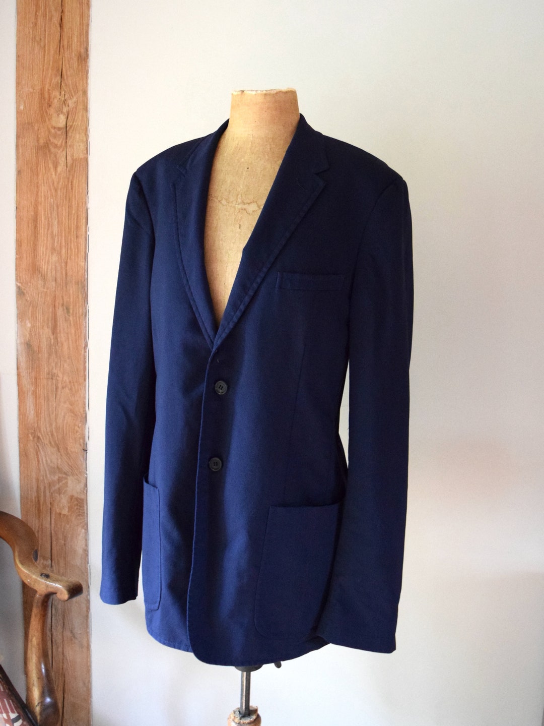 Prada Men's Lightweight Wool Blazer. 50R. Navy Blue, Summer Weight - Etsy