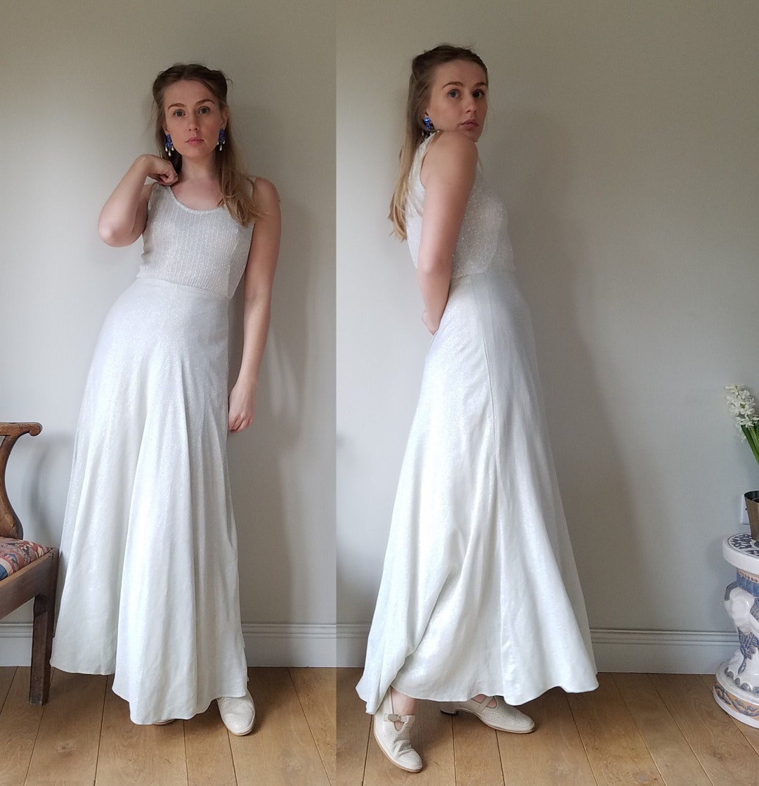 70s Silver Sparkle Disco Dress. Size Small. Made by Kati at Laura ...