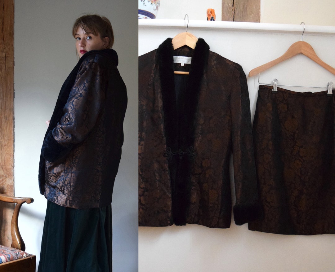 Faux Fur Trim 3 Piece Suit, Patsy Seddon for Phase Eight. - Etsy