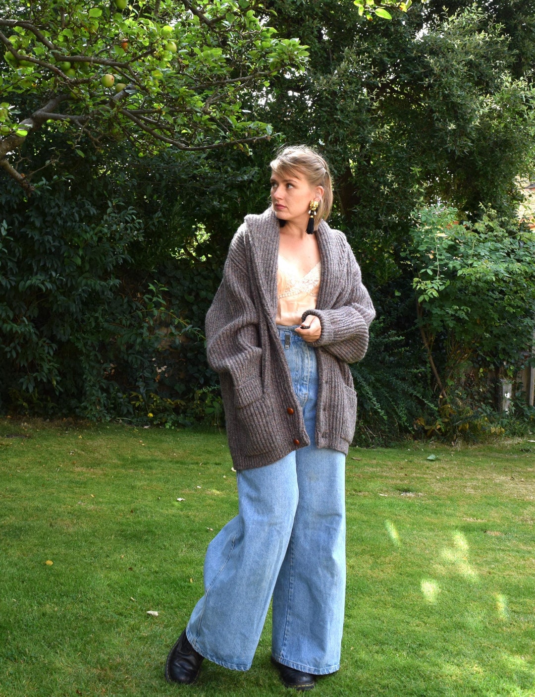 80s Extra Chunky Wool Cardigan. Mcgeorge of Dumfries. Shawl Collar ...