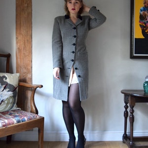 90s Phase Eight by Patsy Seddon Herringbone Coat Dress. UK 10. Wool ...
