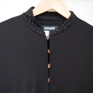 Jean Muir Black Sequin Collar Coat. Size 18. Batwing, Lightweight ...