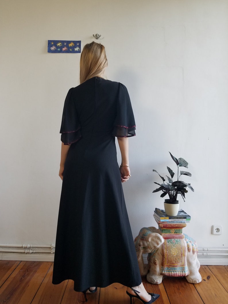 Vintage 70s Richard Shops Cape Sleeve Maxi Dress. 27" Waist. - Etsy