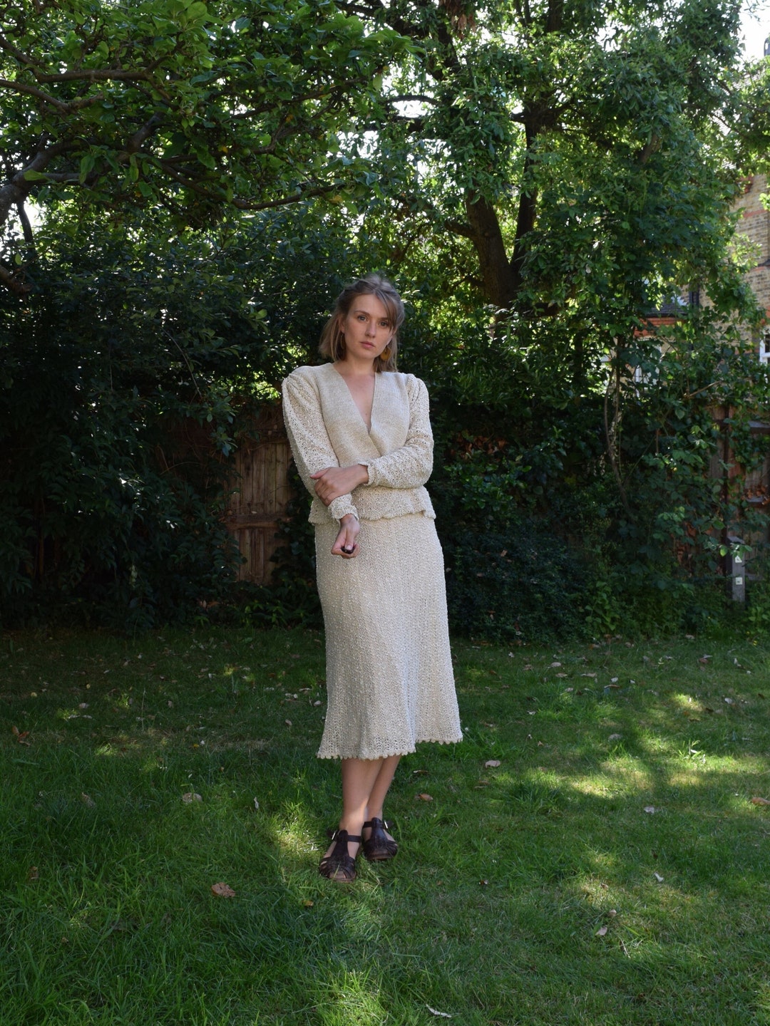 70s Pallas Crochet Linen Two Piece Set. Size Medium. Hand Loomed ...