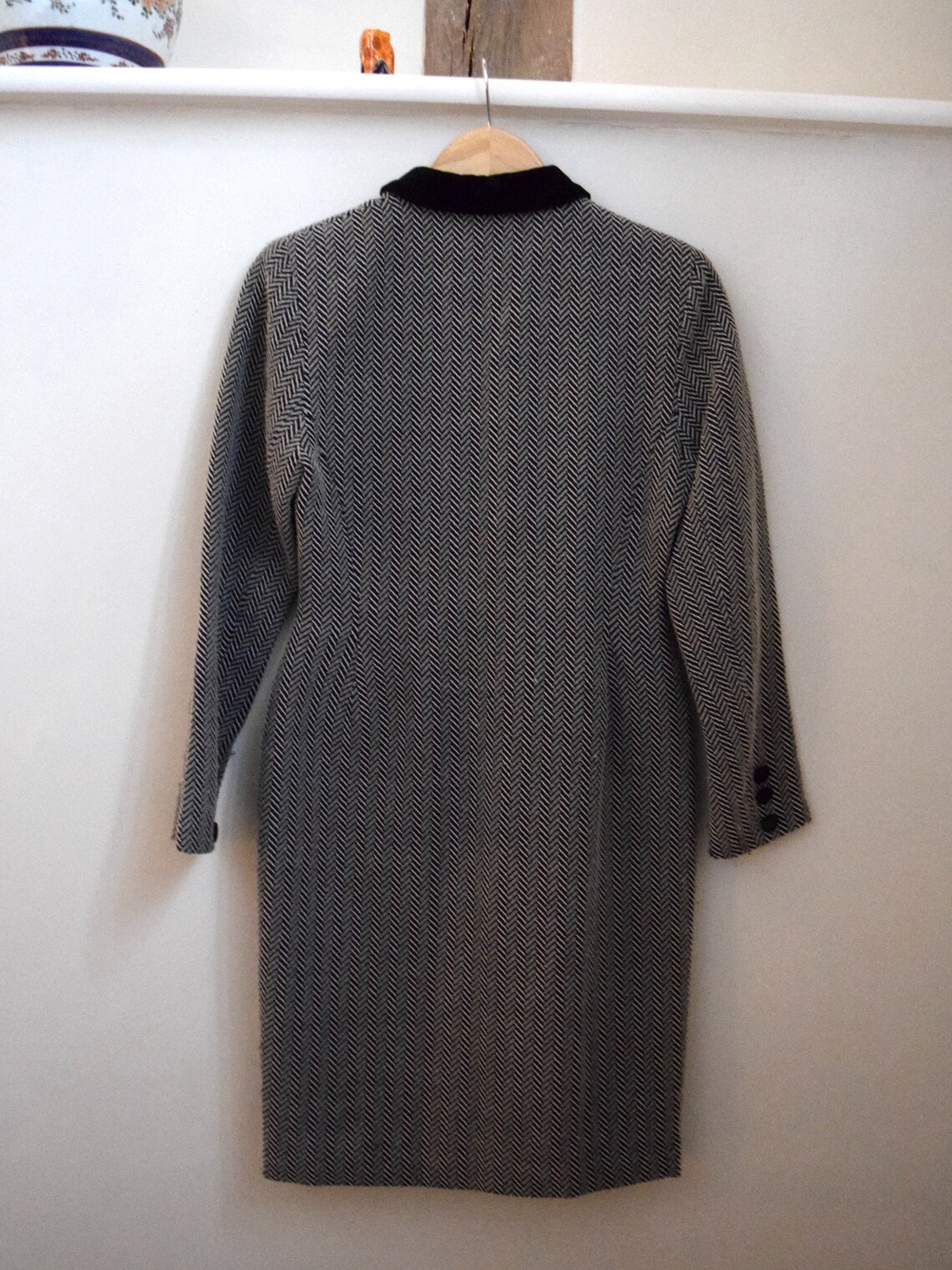 90s Phase Eight by Patsy Seddon Herringbone Coat Dress. UK 10. Wool ...