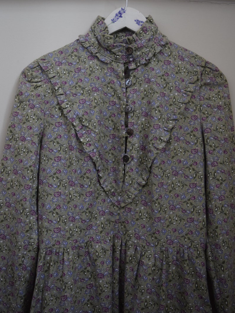 70s Laura Ashley Needle Cord Dress. UK 12 / 30" Waist. High Neck ...