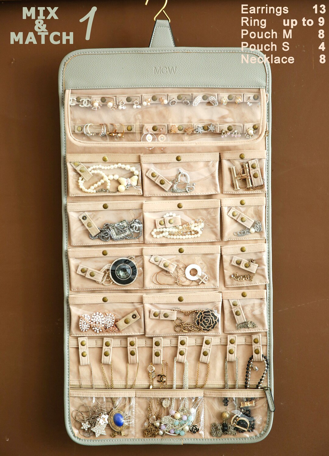 Personalized Jewelry Organize Hanger 7x8 Base Vegan Leather Necklace ...