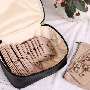 Personalized Jewelry Pouch Set 6M6S1B Necklace Bar Earring Ring Holder ...