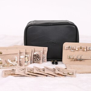 Personalized Jewelry Pouch Set 6M6S1B Necklace Bar Earring Ring Holder ...