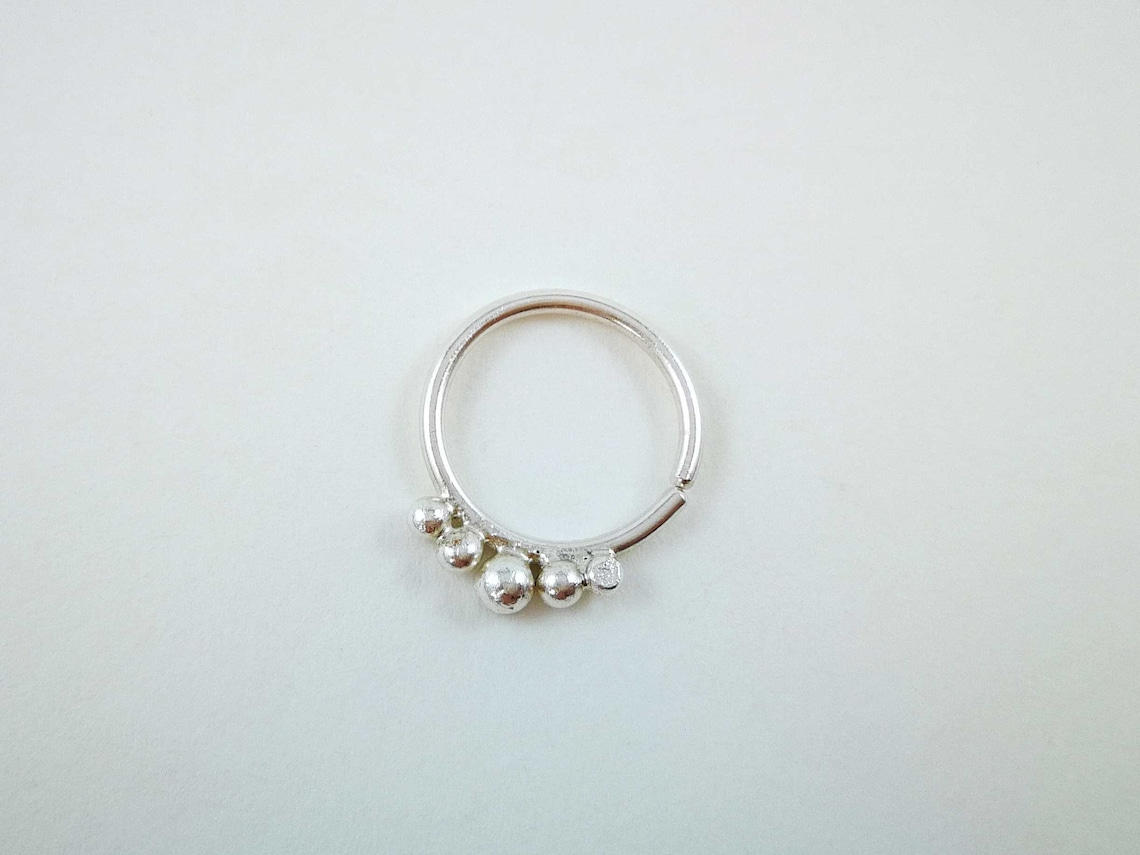Sterling Silver Nose Hoop Silver Nose Ring 18g Nose Ring - Etsy UK