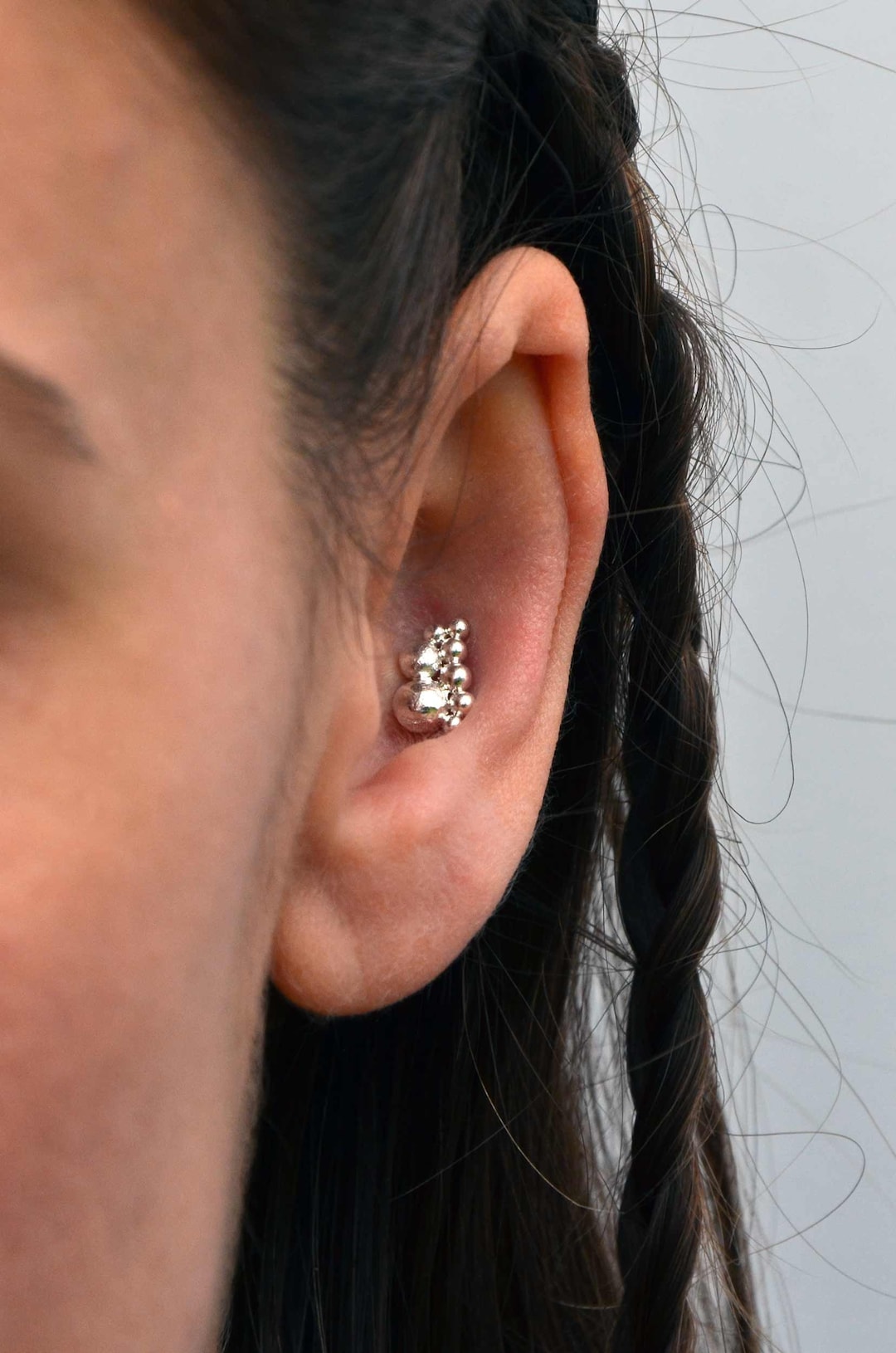 Piercing de conque vague en argent fait main, inspiration Cornouailles ...