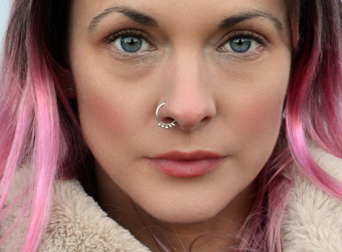 Sterling Silver Nose Hoop Silver Nose Ring 18g Nose Ring - Etsy UK