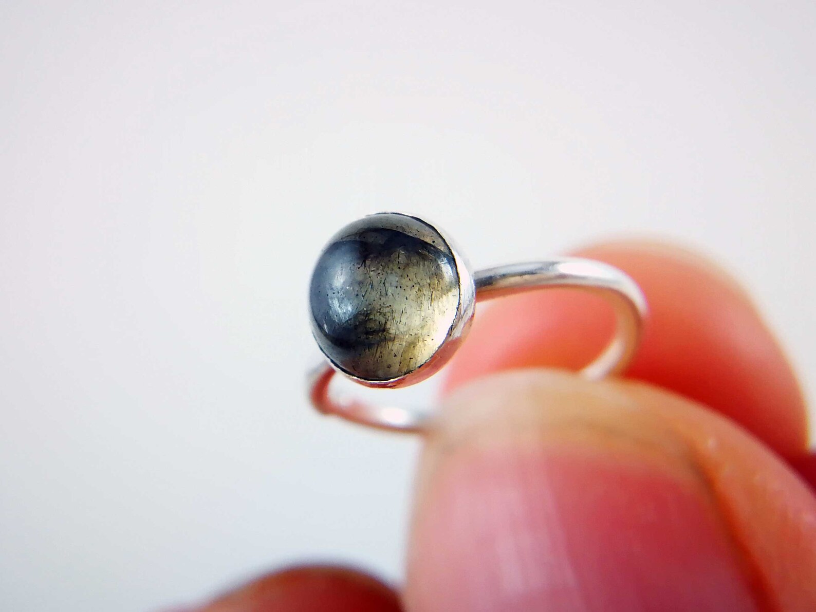 Sterling Silver Labradorite Conch Hoop: 16g Cartilage Piercing - Etsy