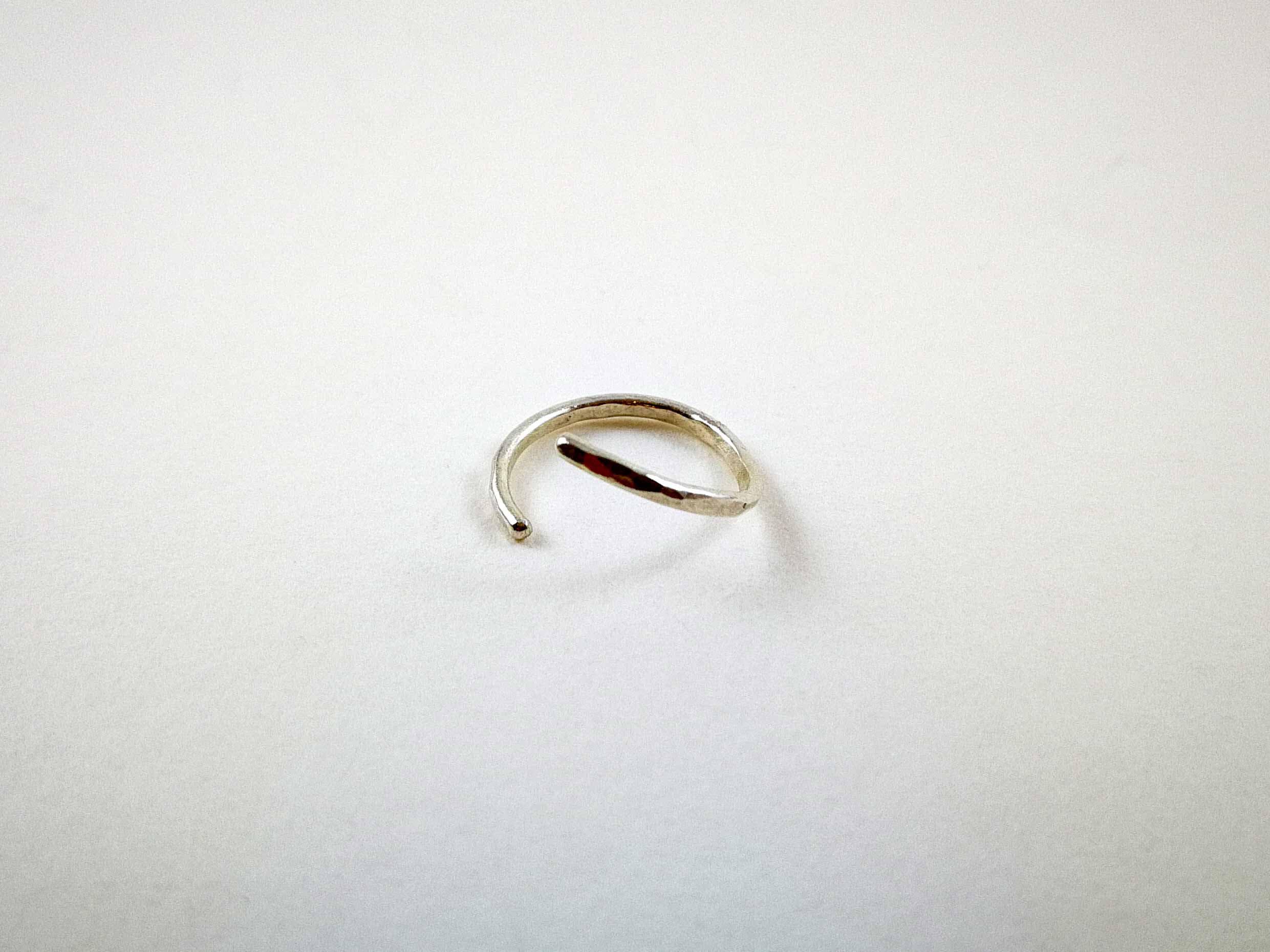 Hammered Silver Nose Hoop Sterling Silver Nose Ring Silver - Etsy