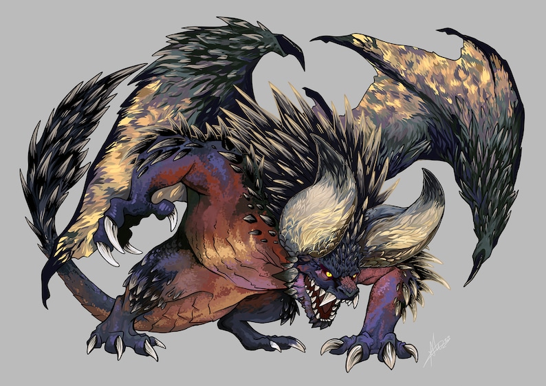 Monster Hunter NERGIGANTE Art Print Poster Fanart - Etsy