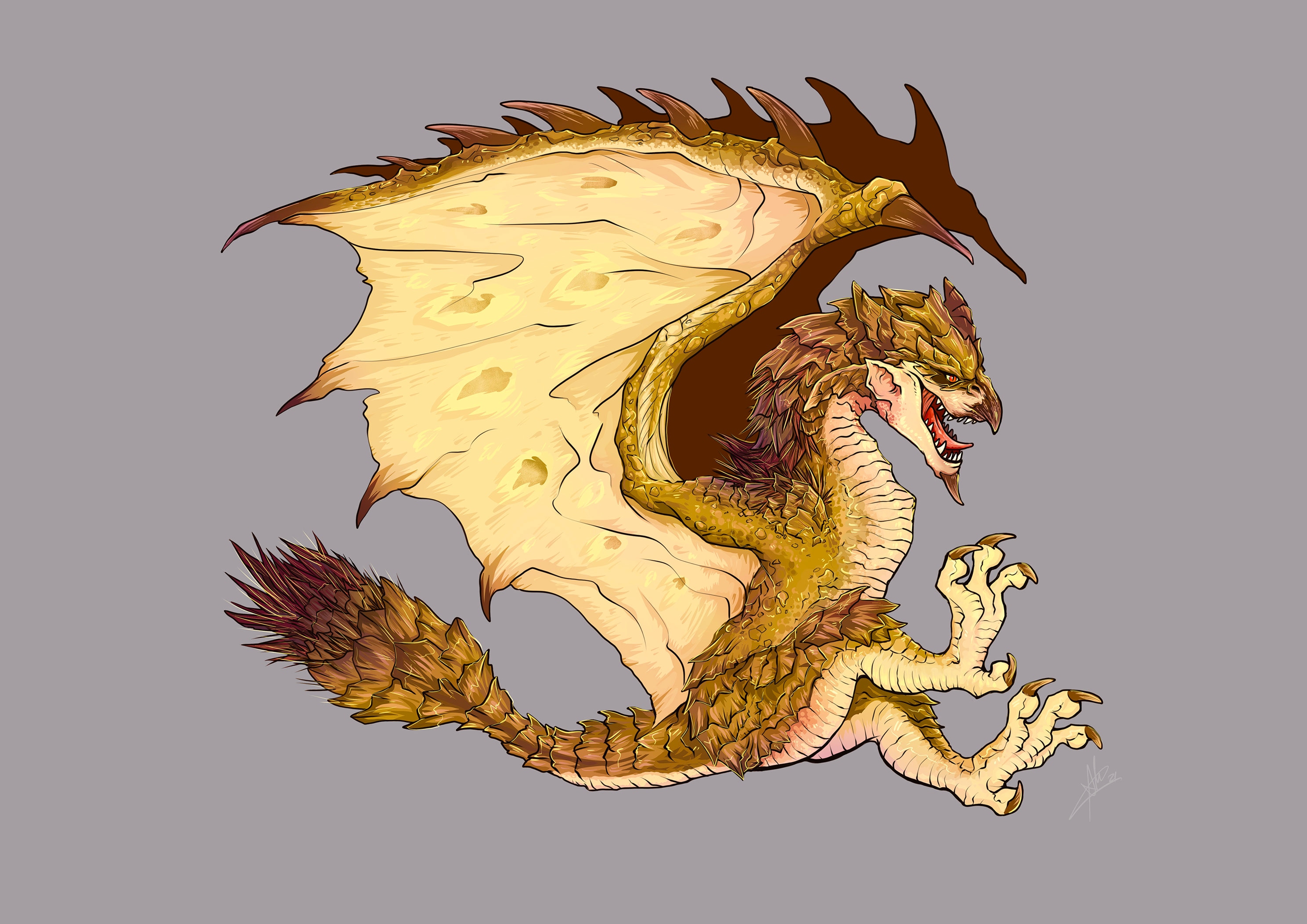 Monster Hunter GOLD RATHIAN Art Print - Etsy Australia