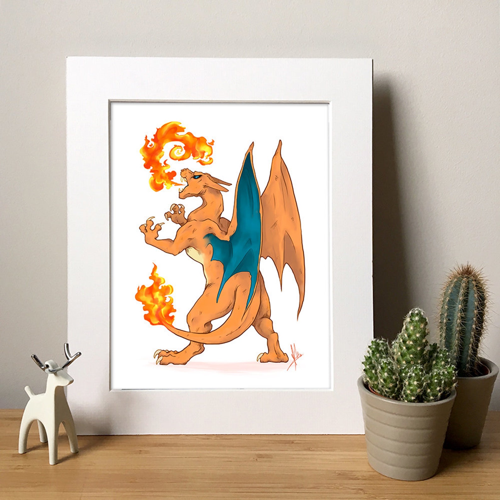 A4 A3 Charizard Pokemon Print Digital Art - Etsy