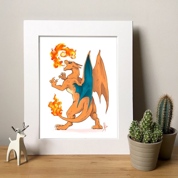 A4 A3 Charizard Pokemon Print Digital Art | Etsy