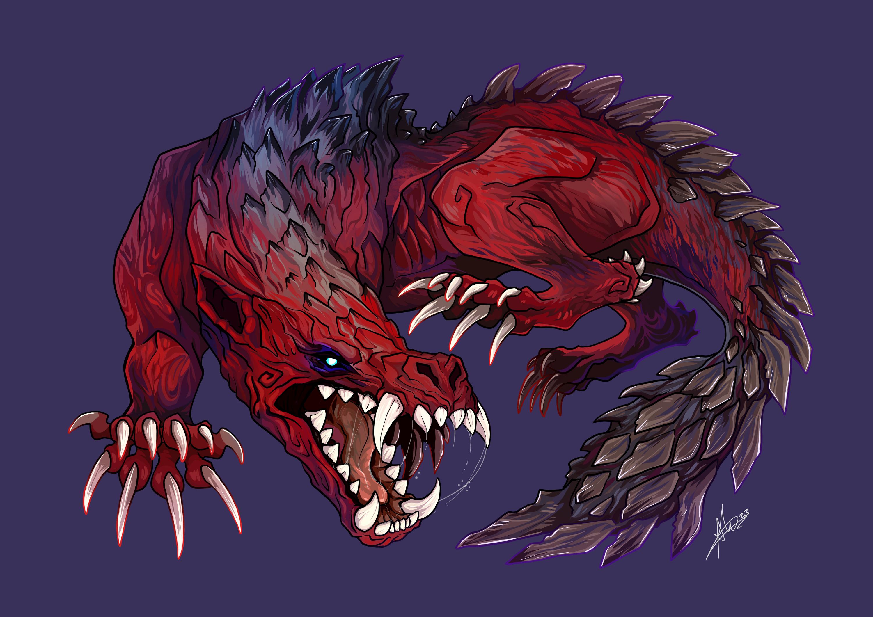 Monster Hunter ODOGARON Art Print Poster Fanart - Etsy