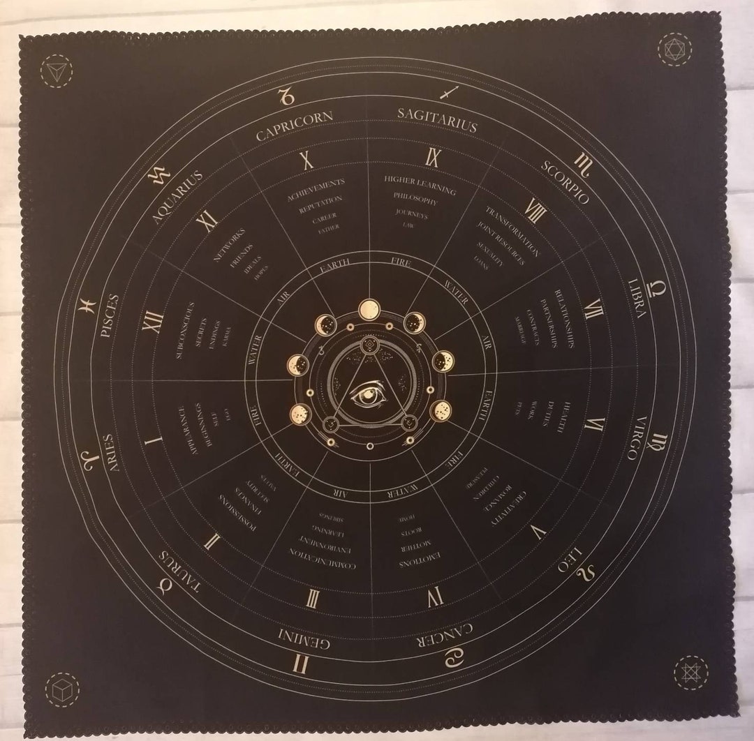 Large Tarot Cloth "astro Wheel" / Altar Cloth - Etsy