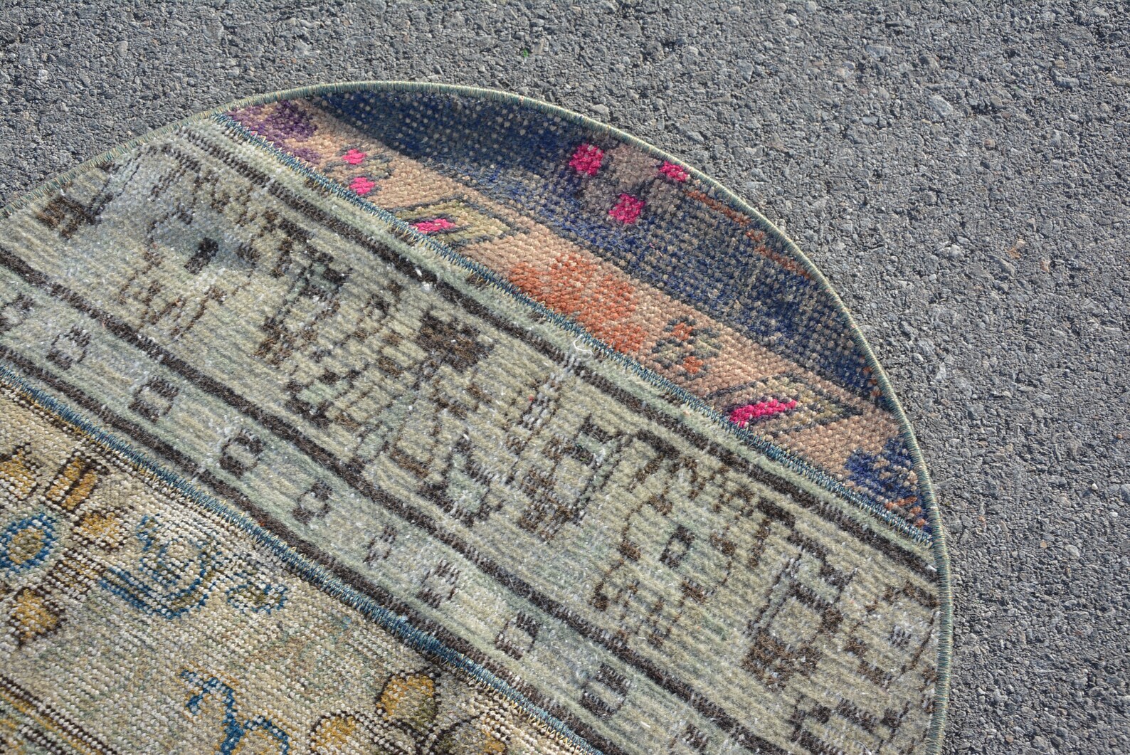 Turkish Rug Round Rug 2.2x2.2 Ft Oriental Rug Circle Rug - Etsy