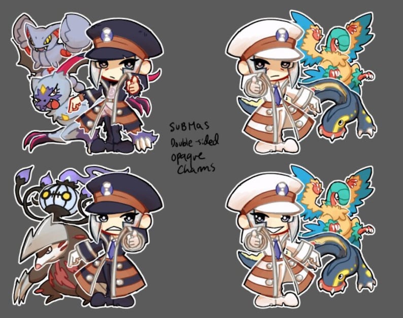2.5" Pokemon Charms - Subway Master Emmet Ingo Warden Legends Submas - Etsy