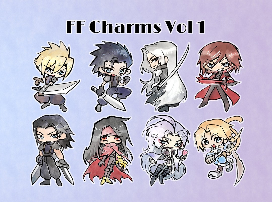 Final Fantasy Charms Vol 1: Cloud Strife, Zack Fair, Sephiroth, Genesis ...
