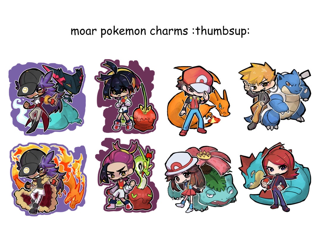 2.5 Pokemon Charms Leon Kieran Red Blue Leaf Silver Sword Shield Teal ...