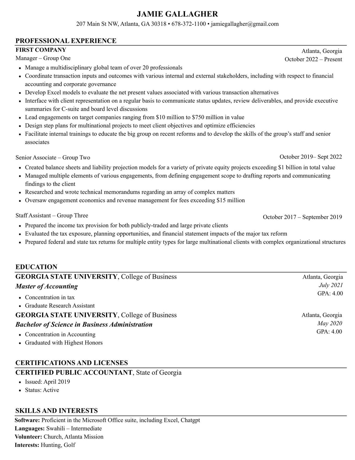 Professional Resume: (digital Download, 8.5x11 PDF/JPG) - Etsy