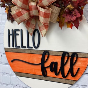 Hello Fall Door Hanger Fall Door Hanger Door Wreath - Etsy