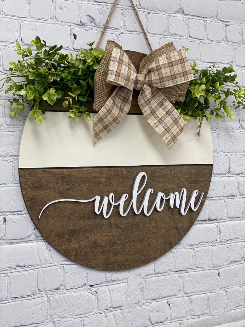 Welcome Door Hanger Housewarming Gift Farmhouse Door Hanger - Etsy