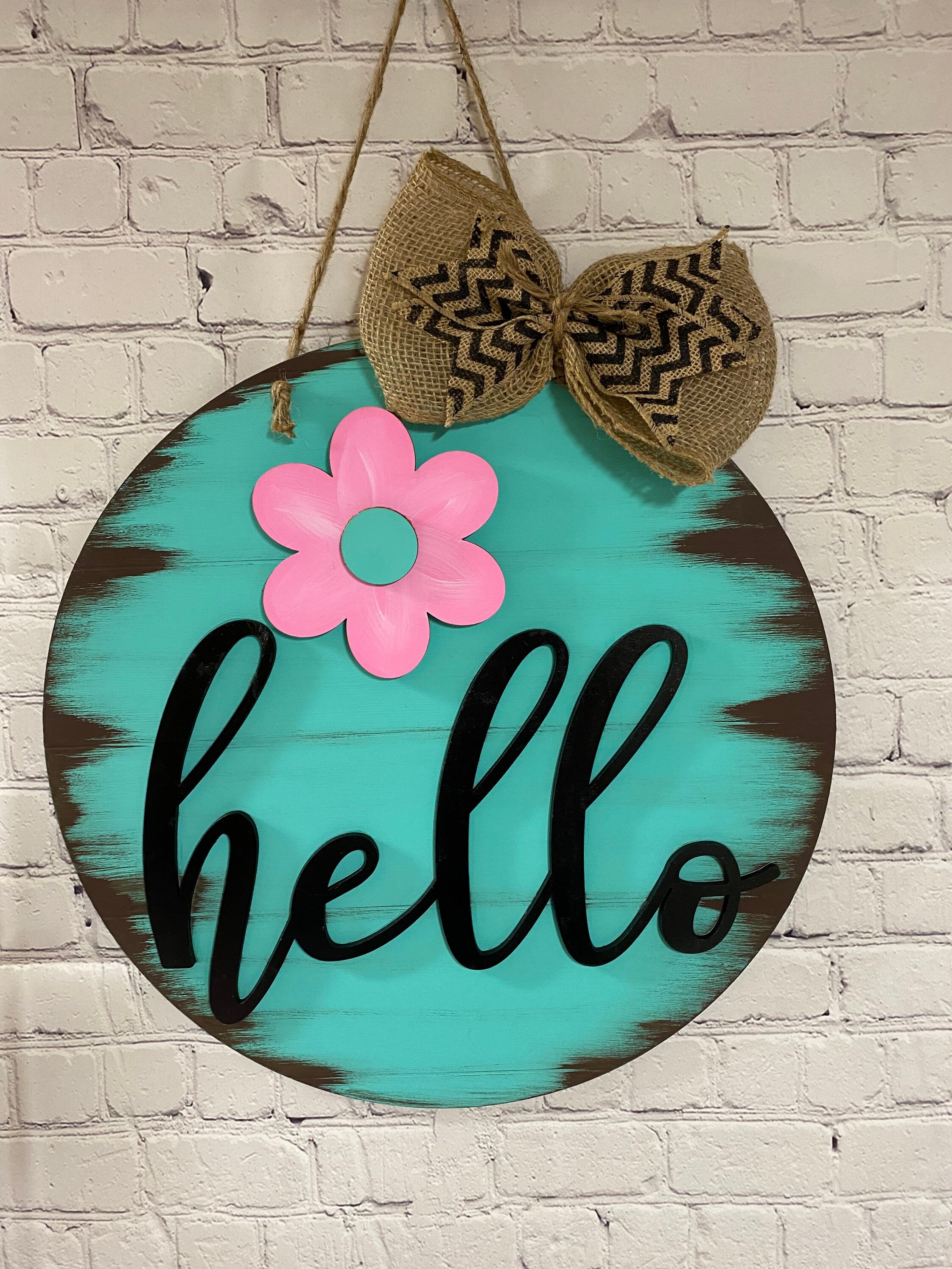 Interchangeable Hello Door Hanger Rustic Door Hanger All | Etsy