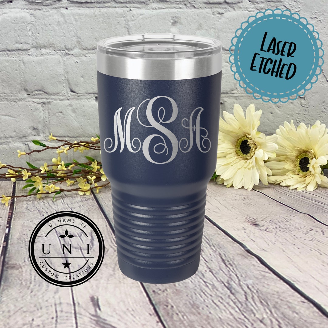 Monogrammed Tumbler, Custom Monogram Tumbler, Personalized Monogram ...