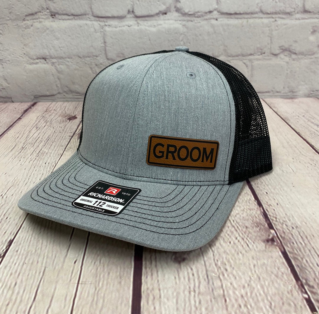 Groom Leather Patch Hats, Custom Groom Hat, Groomsmen Hats, Bridal ...