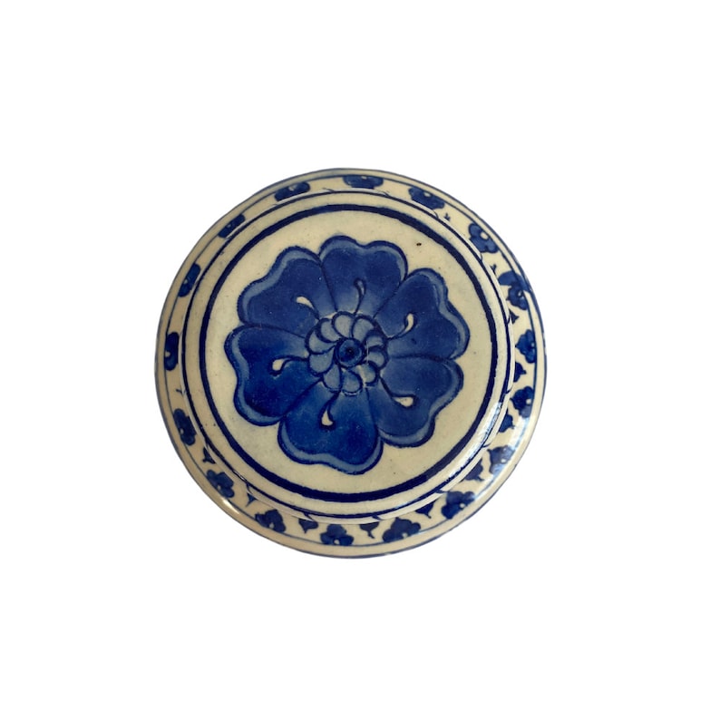 Handmade Blue Turkish Tile Cylinder Cube - Etsy