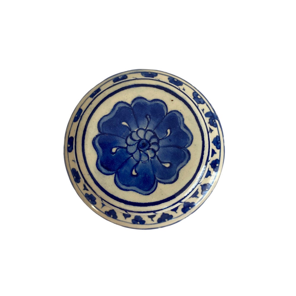 Handmade Blue Turkish Tile Cylinder Cube - Etsy