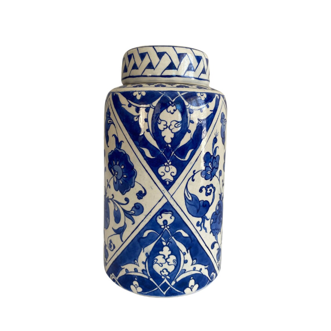 Handmade Blue Turkish Tile Cylinder Cube - Etsy