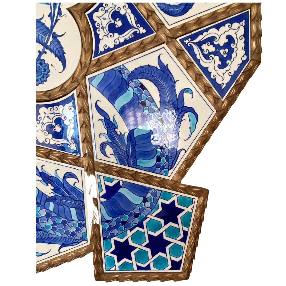 Handmade Blue Turkish Tile Wall Panel 120 Cm - Etsy
