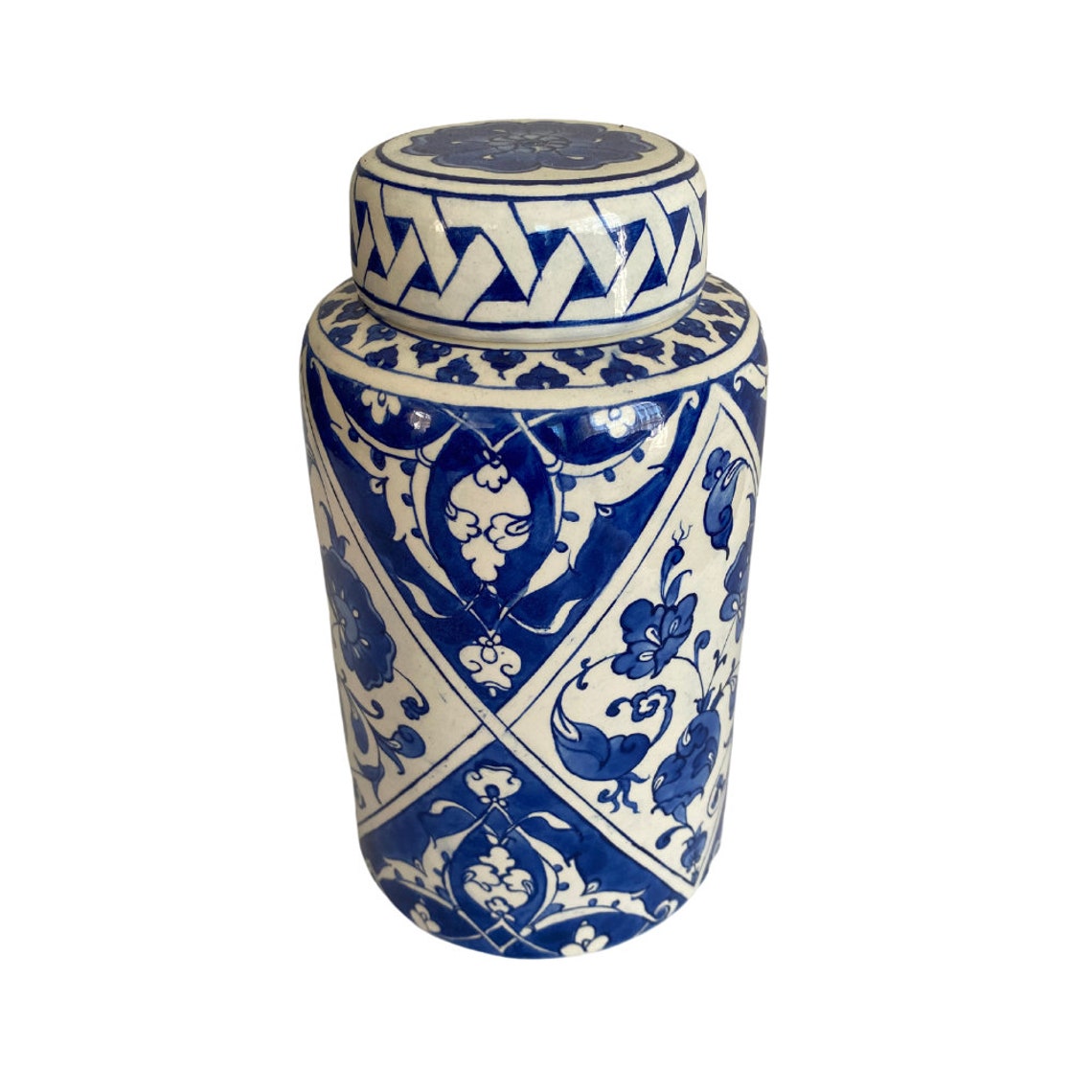 Handmade Blue Turkish Tile Cylinder Cube - Etsy