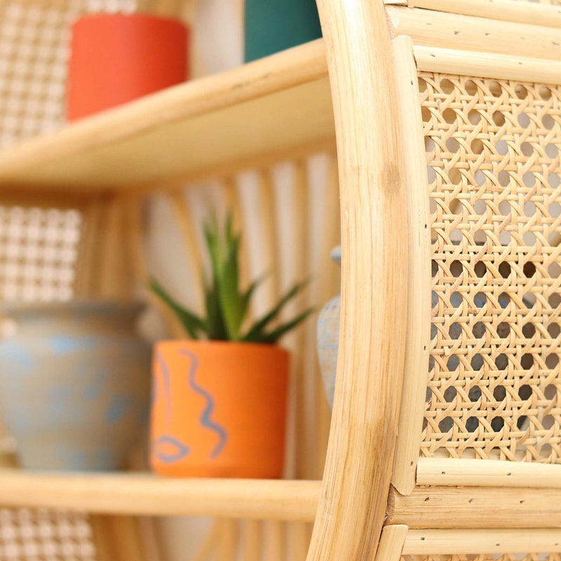 Rattan Shelf Bookcase - Etsy