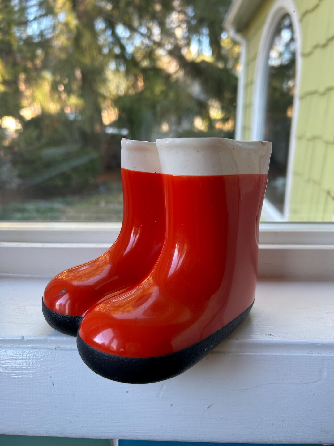 Vintage Red Rubber Boots Planter Christmas Decor USA 1980’s Excellent ...