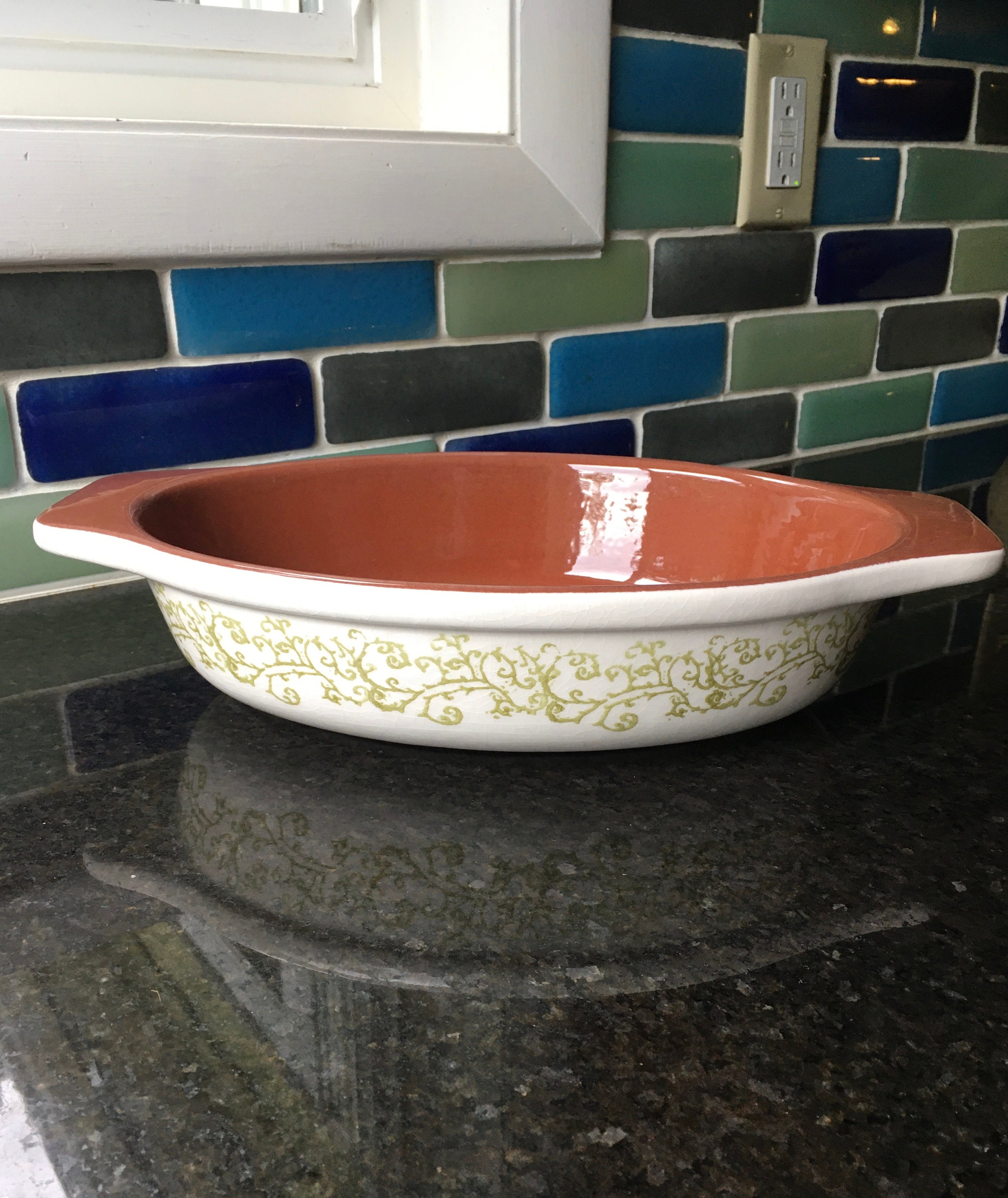 Vintage Val Do Sol Terracotta Baking Dish 2 Qt Casserole - Etsy